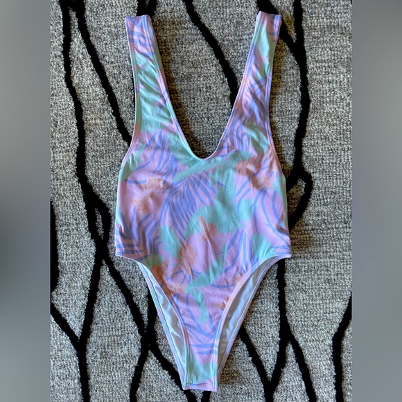 Swim | Rare Minimale Animale High Cut Suit In Miami Vice Print From 213 ...